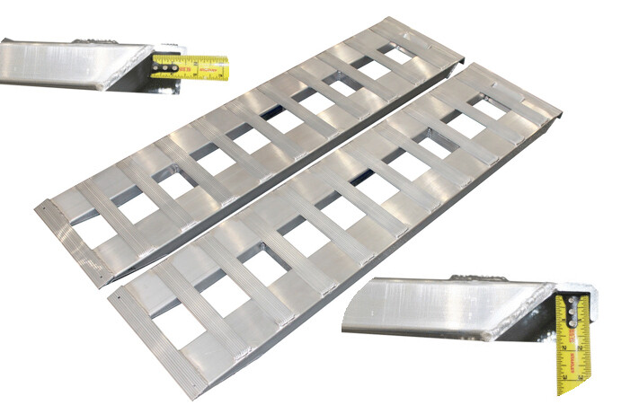 60" x 15" Aluminum 6800 LBS Truck Car Auto Trailer Ramps Hook End Knife ...