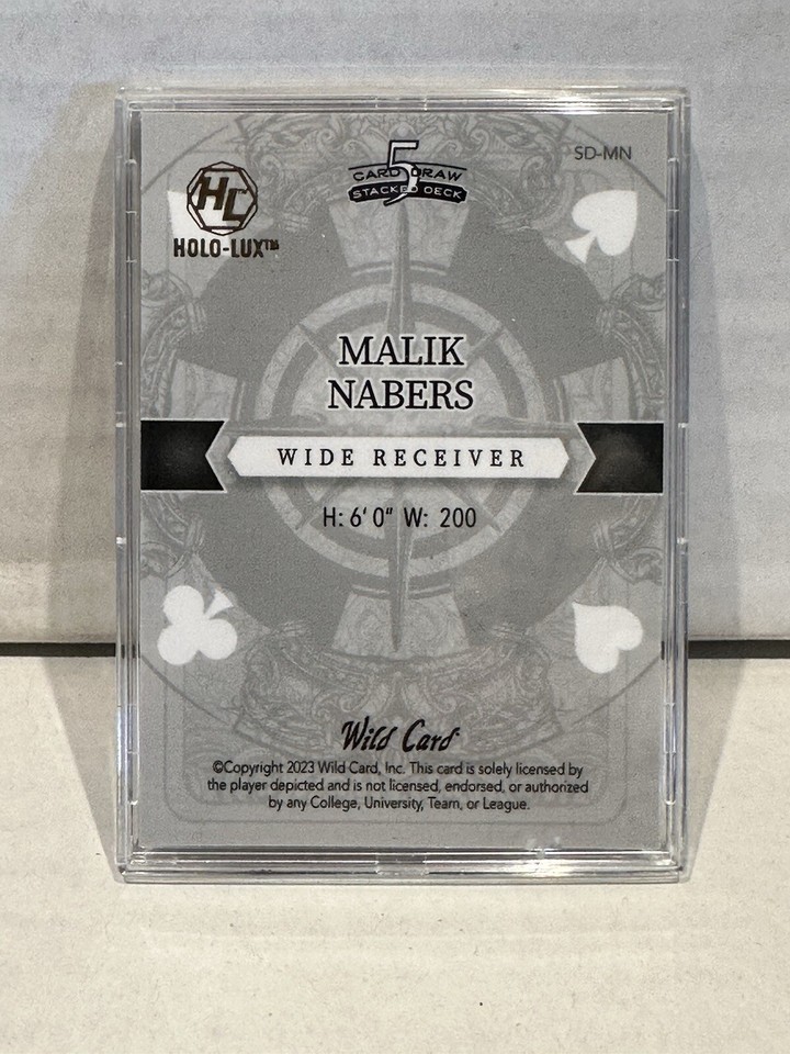 2023 Wild Card Five Card Draw Malik Nabers WR Ace of Diamonds Purple ...