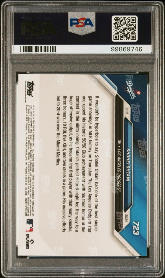 2024 Topps Now Shohei Ohtani #723 PSA 10 GEM MT Greatest Day in MLB ...