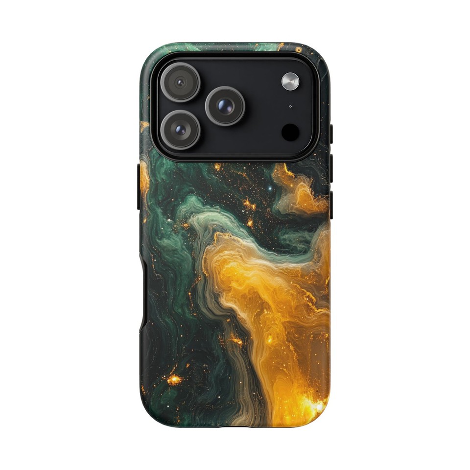 Phone Ink - Case for iPhone/Galaxy/Pixel - Emerald Green Yellow Gold ...