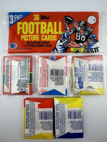 1980-1983-85-88-89 Vintage Topps Football Packs + 1 - 1982 Topps ...