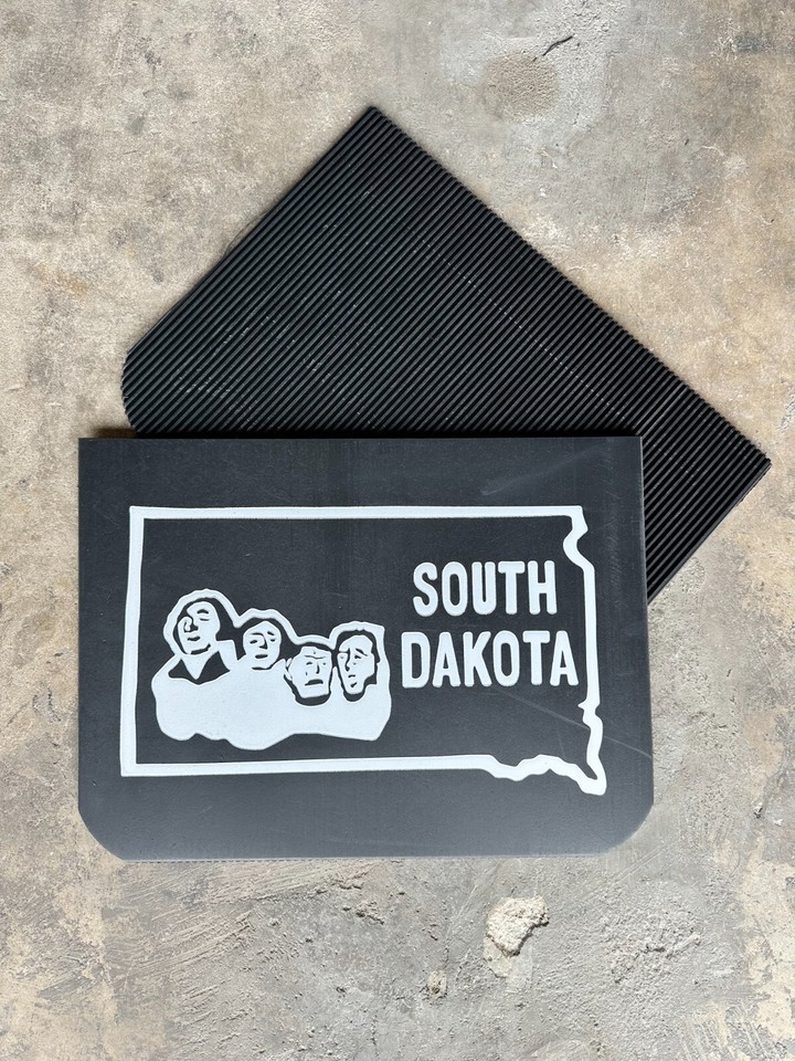 South Dakota State Vintage Mud Flaps Rear | 19" x 14" | Black ...