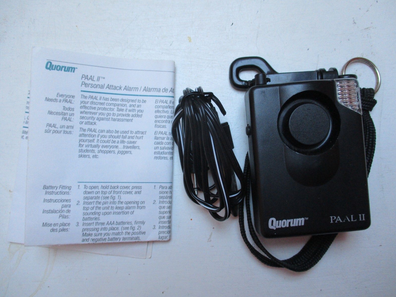 Genuine Quorum PAAL II personal alarm/ anti-theft device boxed ...