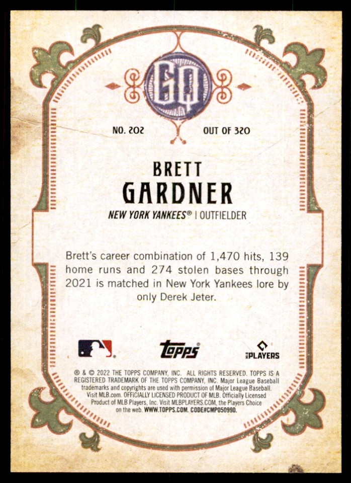 2022 Topps Gypsy Queen #202 Brett Gardner | eBay