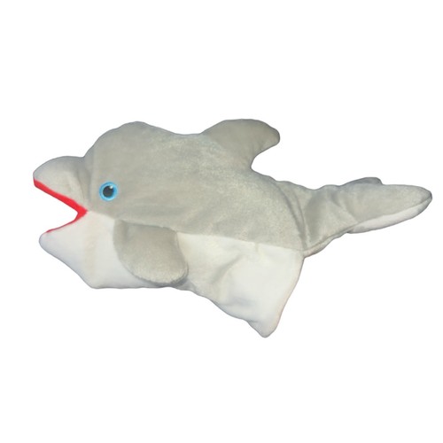 SeaWorld Hand Puppet Dolphin Plush Squeaks Full Body Stuffed Animal 13 ...
