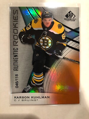 2019-20 SP Game Used Karson Kuhlman Authentic Rookies Orange 46/118 | eBay