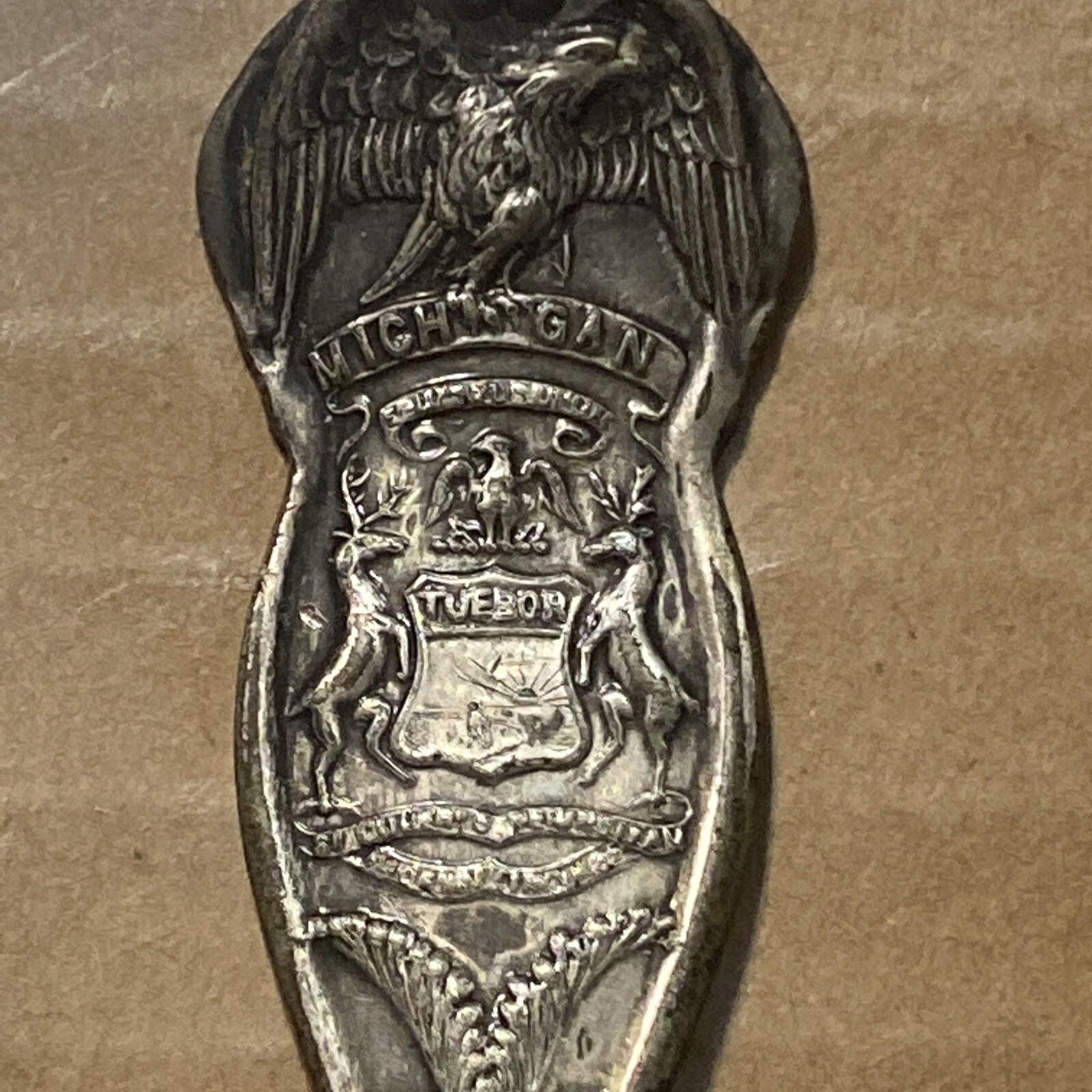 State Of Michigan Crest Souvenir Spoon Wm. Rogers Mfg Co I S ...