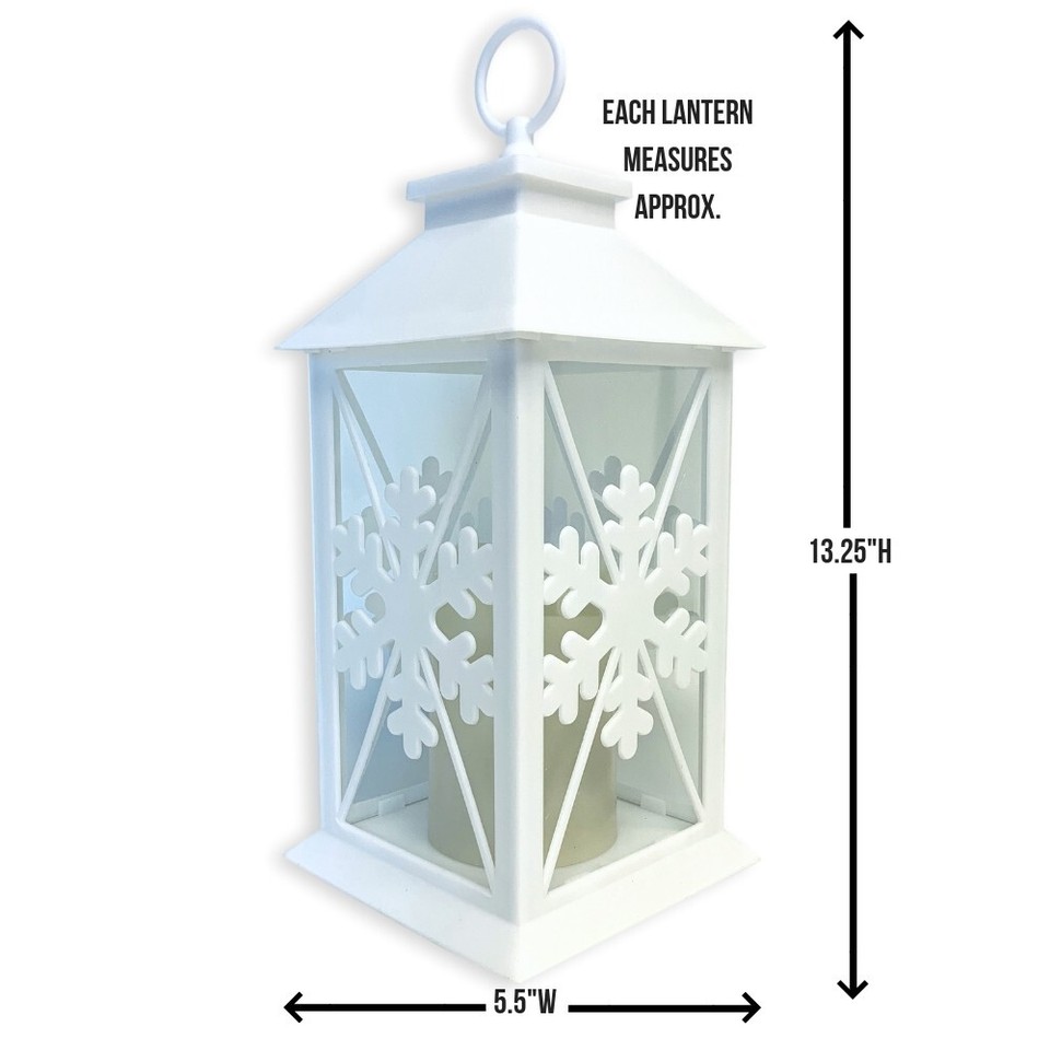 Snowflake Lanterns - Set of 6 - Lanterns with a Cut Out SnowFlake ...