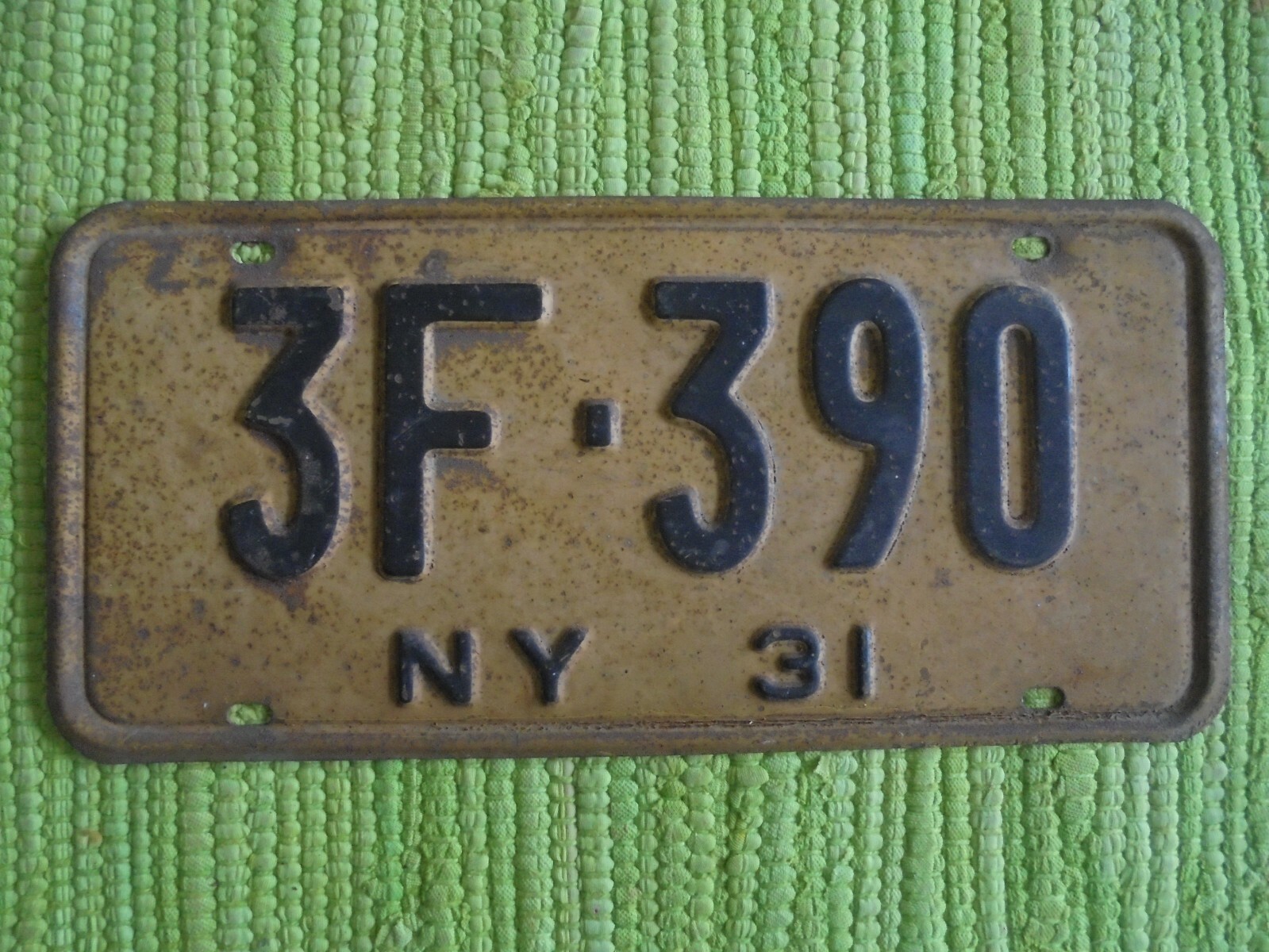 1931 New York License Plate 31 NY Tag 3F-390 | eBay