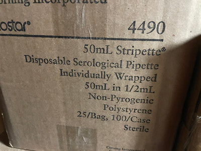CORNING 50mL PS Stripette Disposable Serological Pipettes sterile 4490 ...
