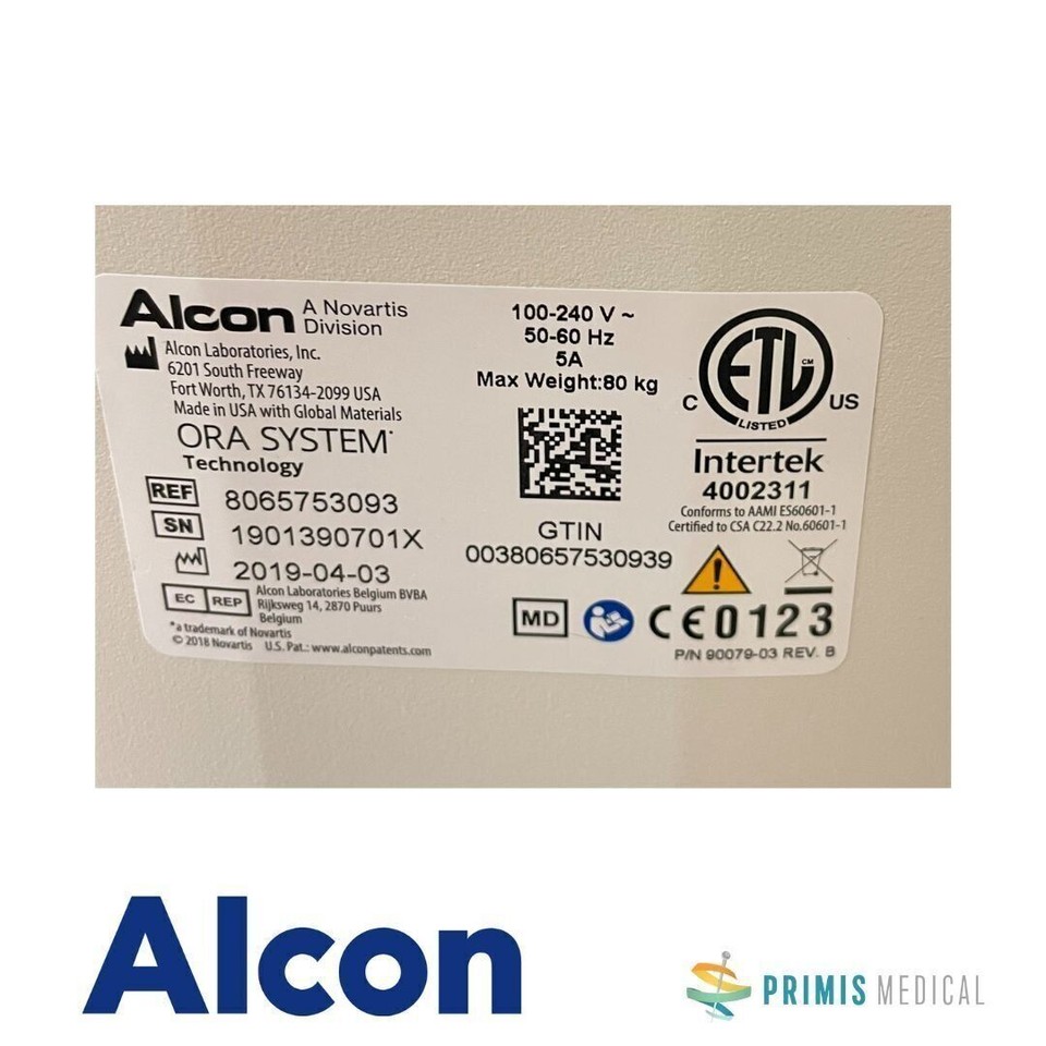 Alcon ORA Systems with VerifEye Plus Technology DOM: 2019 | eBay