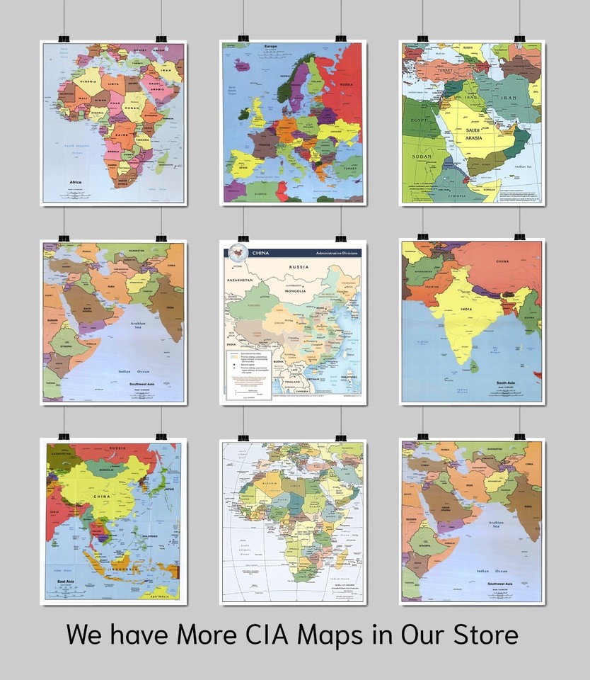 2003 CIA Map Political Middle East War Israel Gaza Iran Iraq Lebanon ...
