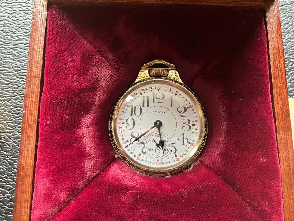 Hamilton 992 Re-Creation 16s 17 Jewel Pocket Watch, 10K Gold Filled ...