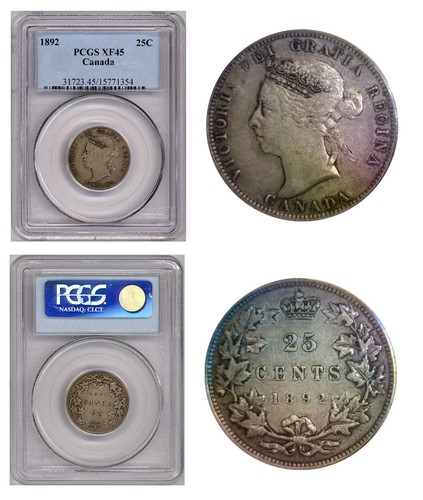 1892 Canada 25-Cent Coin - Graded XF45 by PCGS - Canadian Coinage | eBay