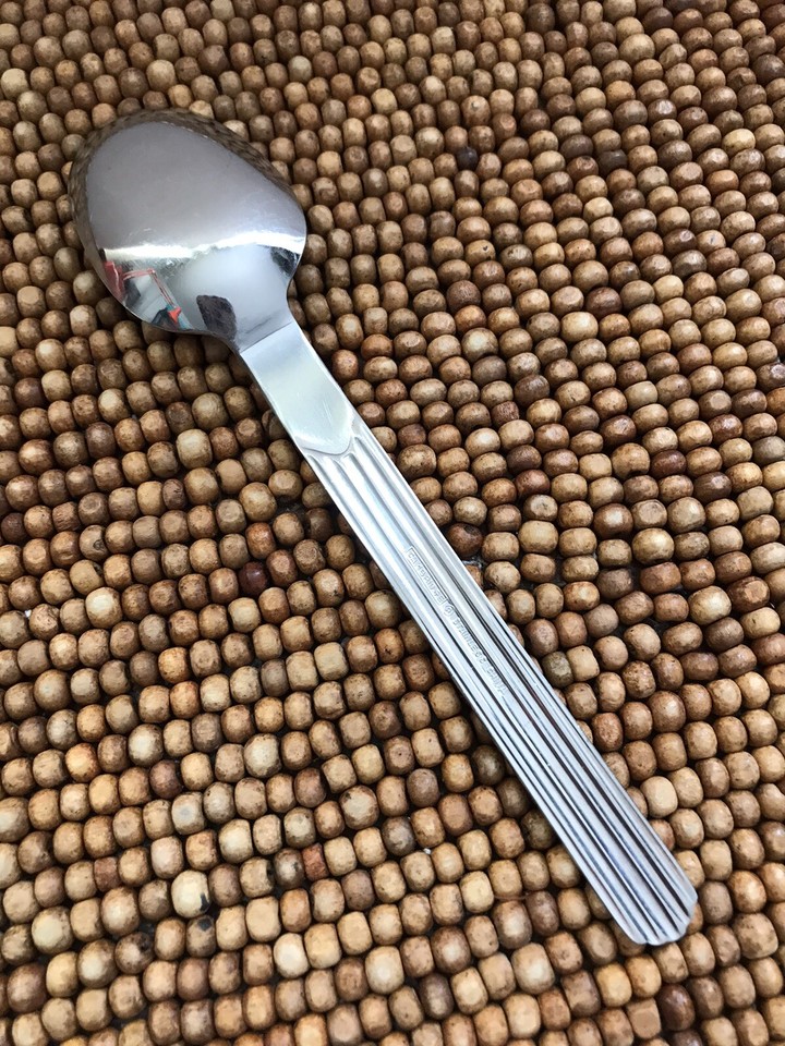 Cambridge TIDES Glossy Stainless Ridges Lines V Tip PLACE OVAL SOUP ...