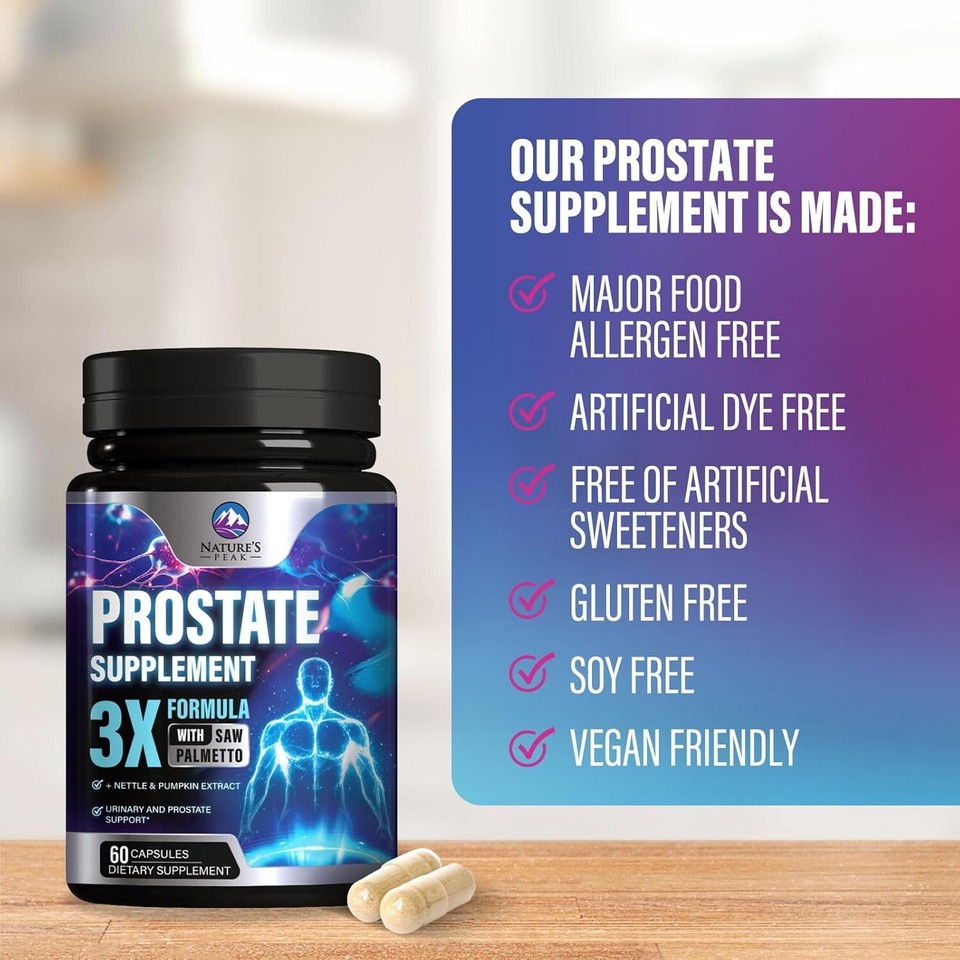 Prostate Health Supplements for Men - Potent 3X Formula with Saw ...