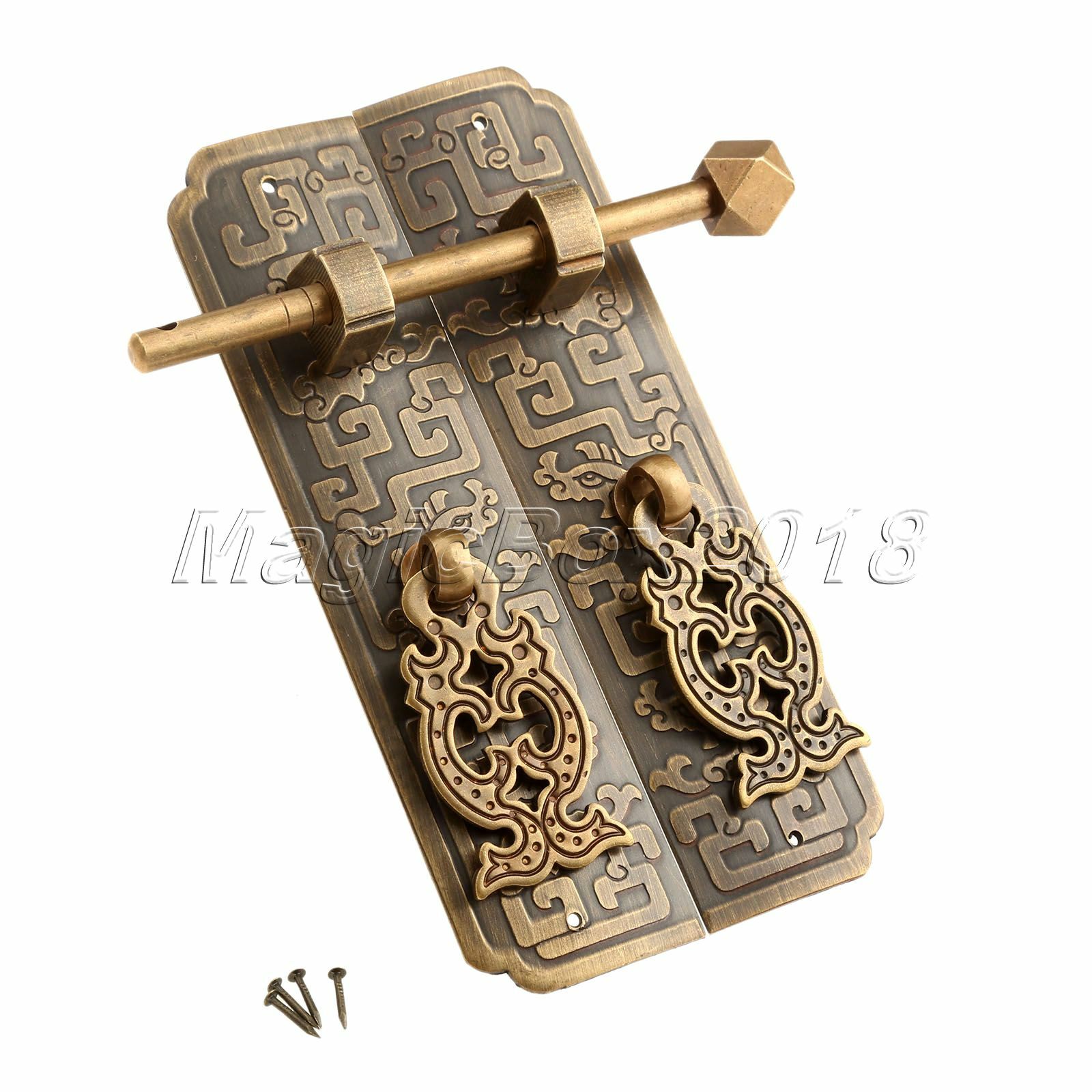 Antique Chinese Funiture Brass Hardware Cabinet Door Lock Latch Pull ...