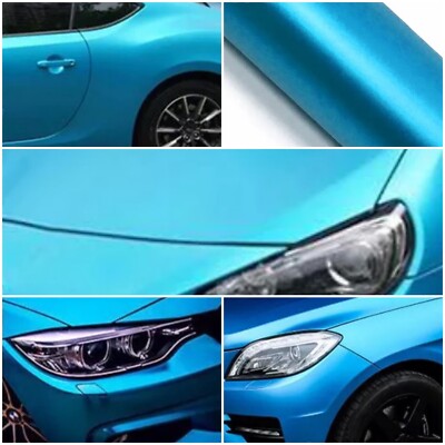 Matte Chrome Anodized Electric Blue Vinyl Car Wrap Sticker Decal Film ...