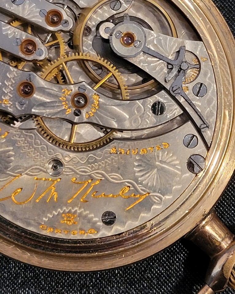 Vintage HAMPDEN WATCH CO Gold Mechanical Pocket Watch RUNNING With Curb ...