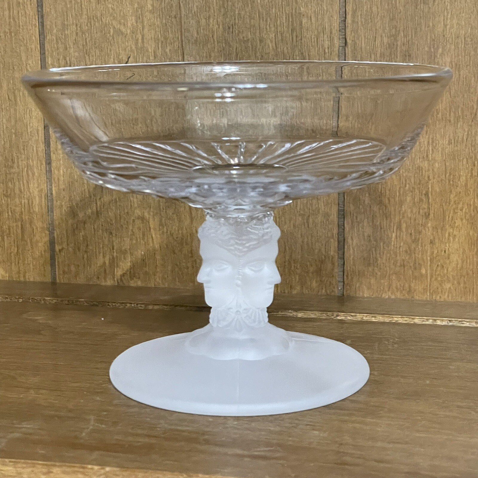 EAPG Duncan Glass 3 Faces Compote Pedestal Footed Bowl Frosted Etched ...