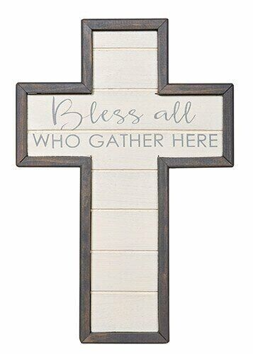 "Bless All Who Gather Here" Wall Cross Hanging 12" Catholic Christian ...