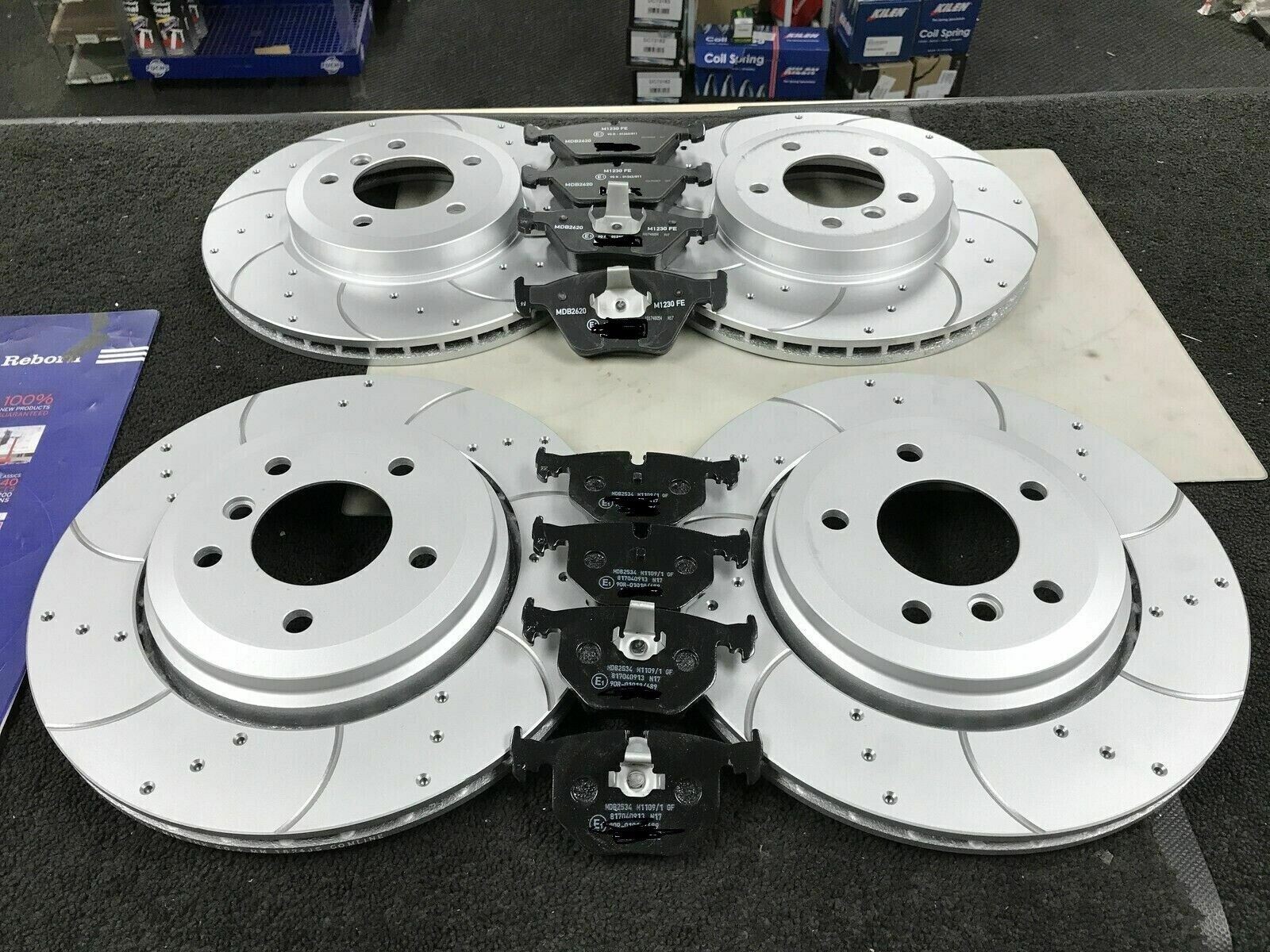 FOR MERCEDES E220 2.0 D SE W213 FRONT REAR DRILLED GROOVED BRAKE DISCS ...