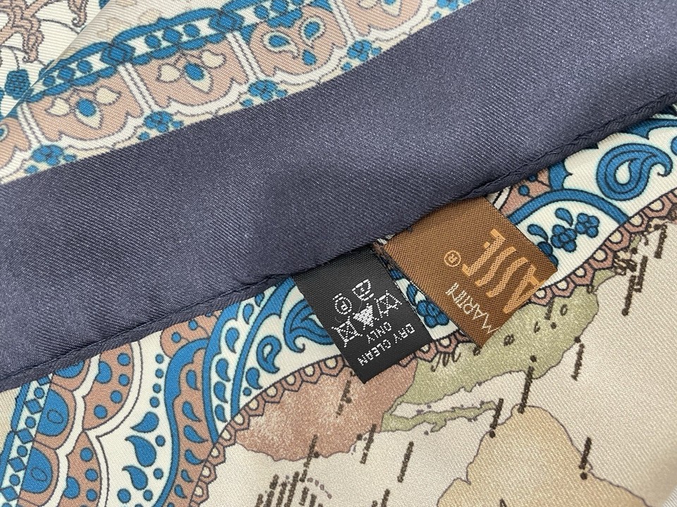Alviero Martini 1A Classe Silk Scarf Map Print Made in Italy Map Design ...