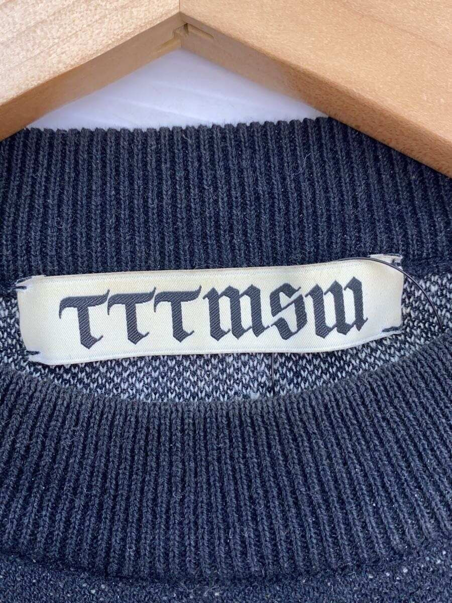 TTTMSW knit sweater (thick L cotton Black full pattern Used TTTMSW knit sweater (thick L cotton Black full pattern Used