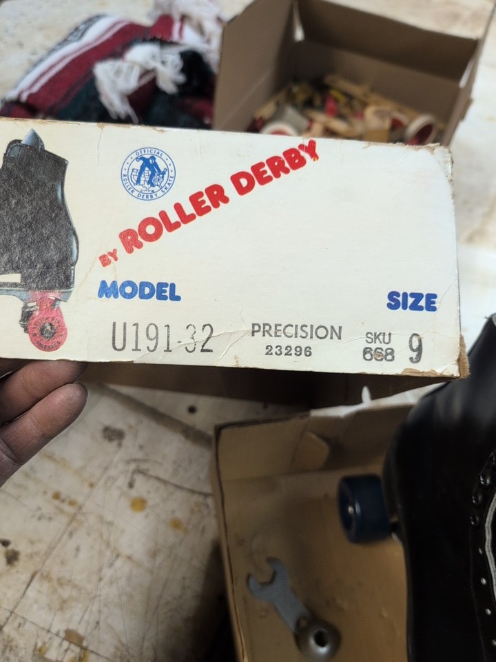 Roller Derby Vintage Sz 9 Black Skates Urethane Blue Wheels Retro U191 ...