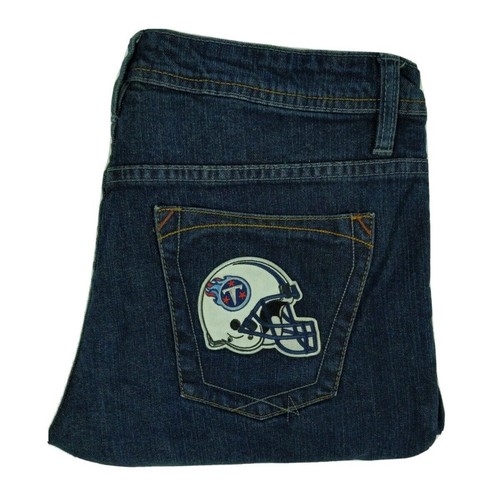 NFL Titans Blue Jeans Men's Size 35X34 Straight Fit Football Dirty Wash ...