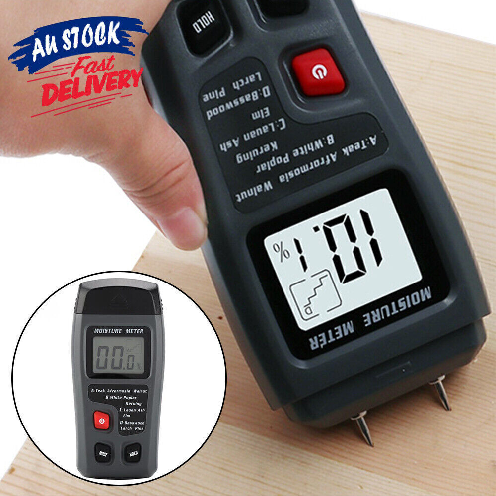 Digital Timber Moisture Meter Damp Humidity Tester LCD Wood Detector ...