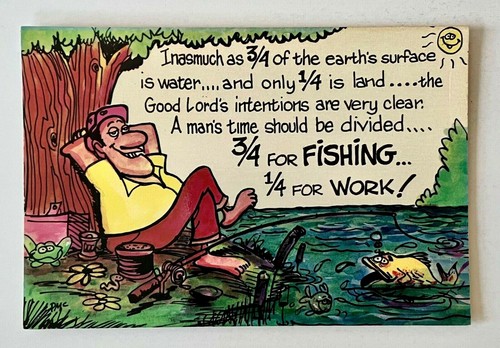 1990s Fishing Angler Angling Work Humor Vintage Happy Traveler Postcard ...