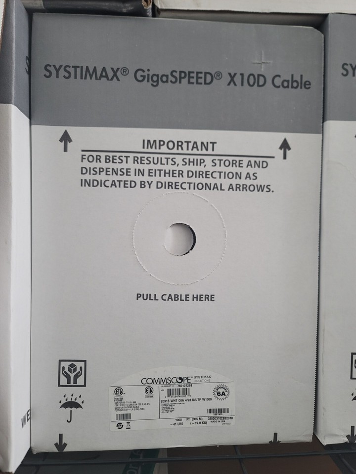 Commscope Systimax GigaSPEED Cat6A U/UTP Plenum Network Cable White ...