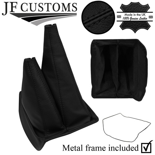 BLACK STITCH TOP-GRAIN LEATHER SHIFT BOOT+METAL FRAME FOR NISSAN NAVARA ...