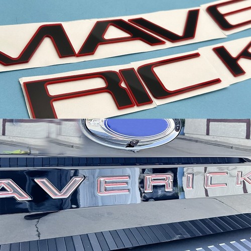 3D Black Red Outline Rear Tailgate Insert Letters Emblems For 2022-2024 ...