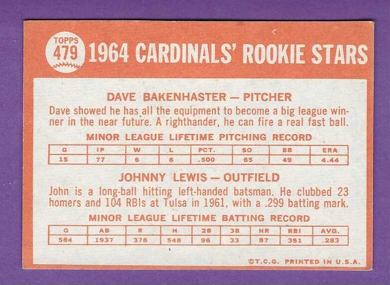 1964 Topps - #479 St. Louis Cardinals Rookie Stars - Ex+ (hs) | eBay