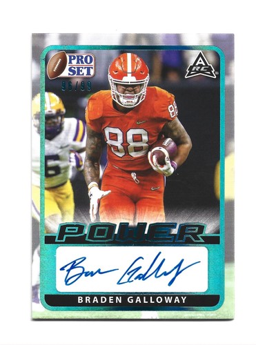 Braden Galloway AUTOGRAPH /99 RC Clemson Tigers 2021 Leaf Pro Set Power ...