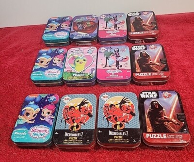 Pick 1 Disney Mini Travel Puzzles 24-50 pc Puzzles Collectible Tin 5x7 ...