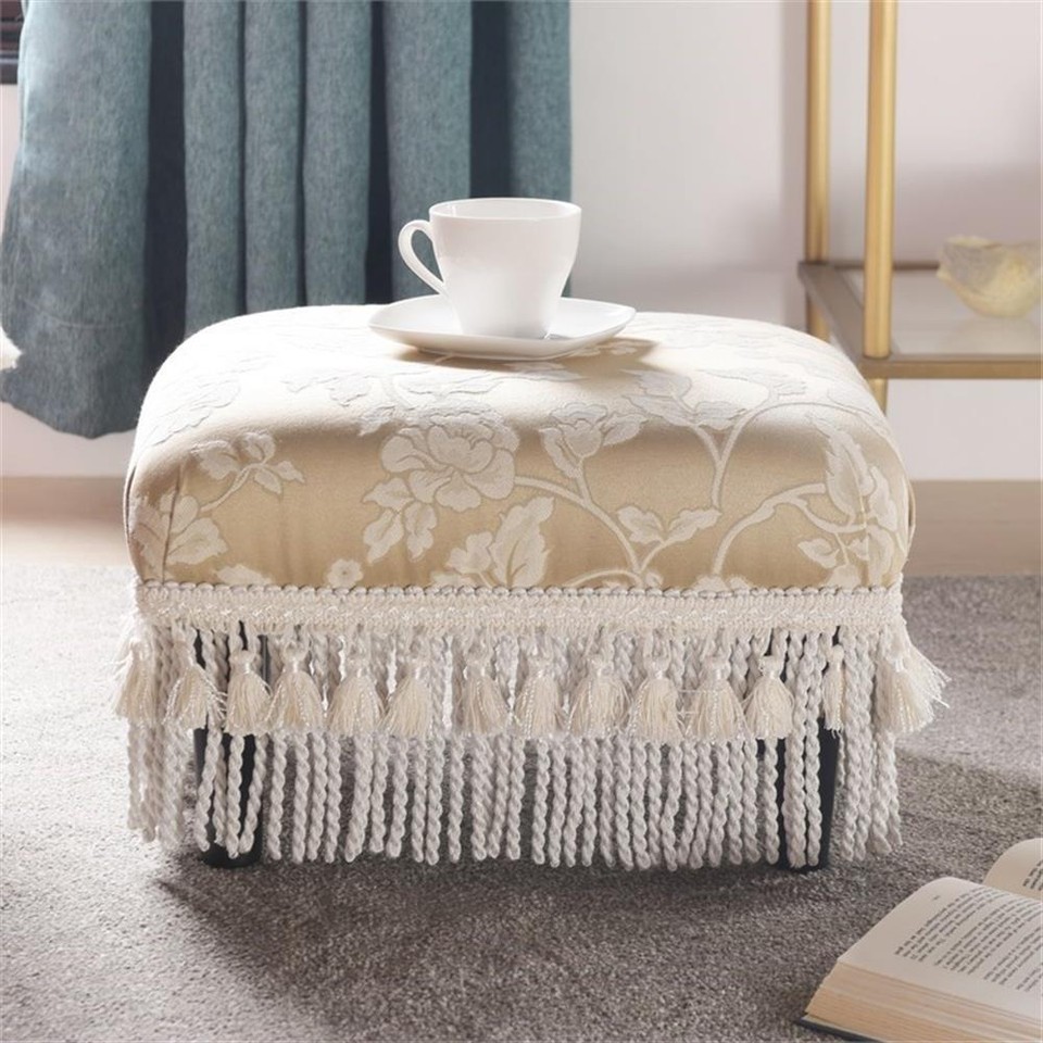 Fiona Traditional Decorative Footstool Neutral | eBay