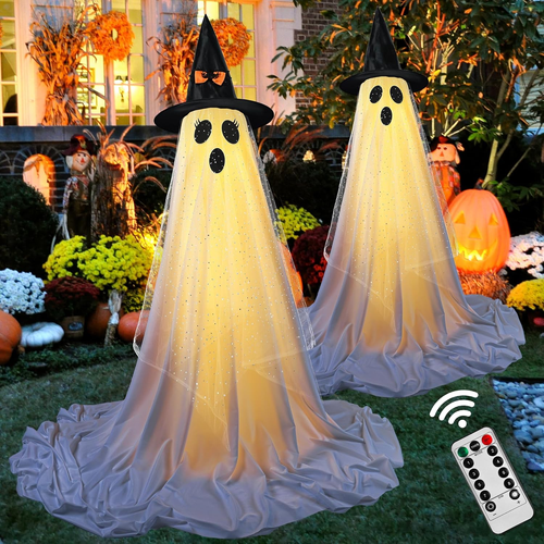 2Pack Halloween Decorations Outdoor Party Spooky Ghost & Remote Control ...