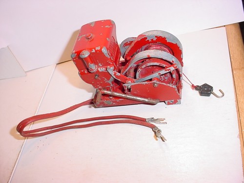 vintage metal TOY ELECTRIC MOTOR WINCH crane untested steam engine part ...