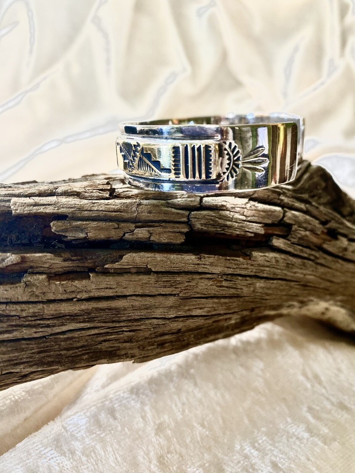 Richard Begay Sterling Silver Cuff & 12K Gold Filled 30gr Signed RB ...