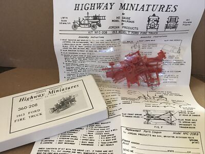 Jordan Highway Miniatures 1913 Model T Ford Firetruck HO Scale Kit C ...