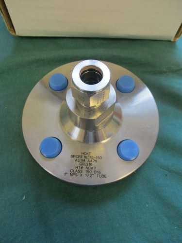 HOKE GYROLOK ADAPTER FLANGE 8FCR16316-150 ASTM A479 GR316 1" NPS X 1/2 ...