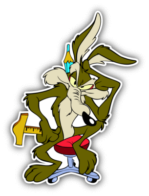 Wile E. Coyote Thinking Cartoon Car Bumper Sticker Decal 4'' x 5'' | eBay
