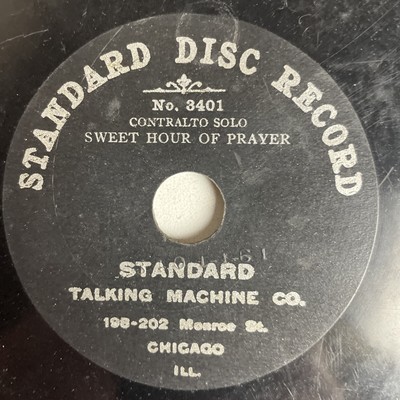 10" 78 RPM-Contralto Solo-Sweet Hour of Prayer/Standard Disc Record ...