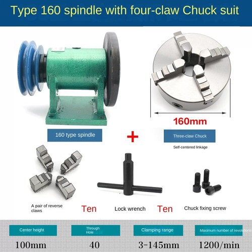 160 Powerful Lathe Spindle, Self-made Mini Woodworking DIY Lathe with ...