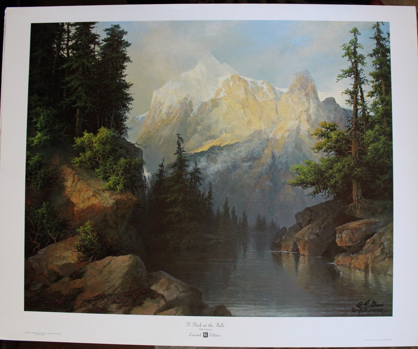 A. D. GREER 'A Peek at the Falls' signed Art Print! | eBay