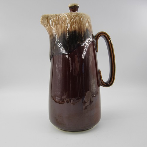 Vintage Hull Brown Drip Glazed Oven Proof 11" Coffee Pot Pitcher W/ Lid ...