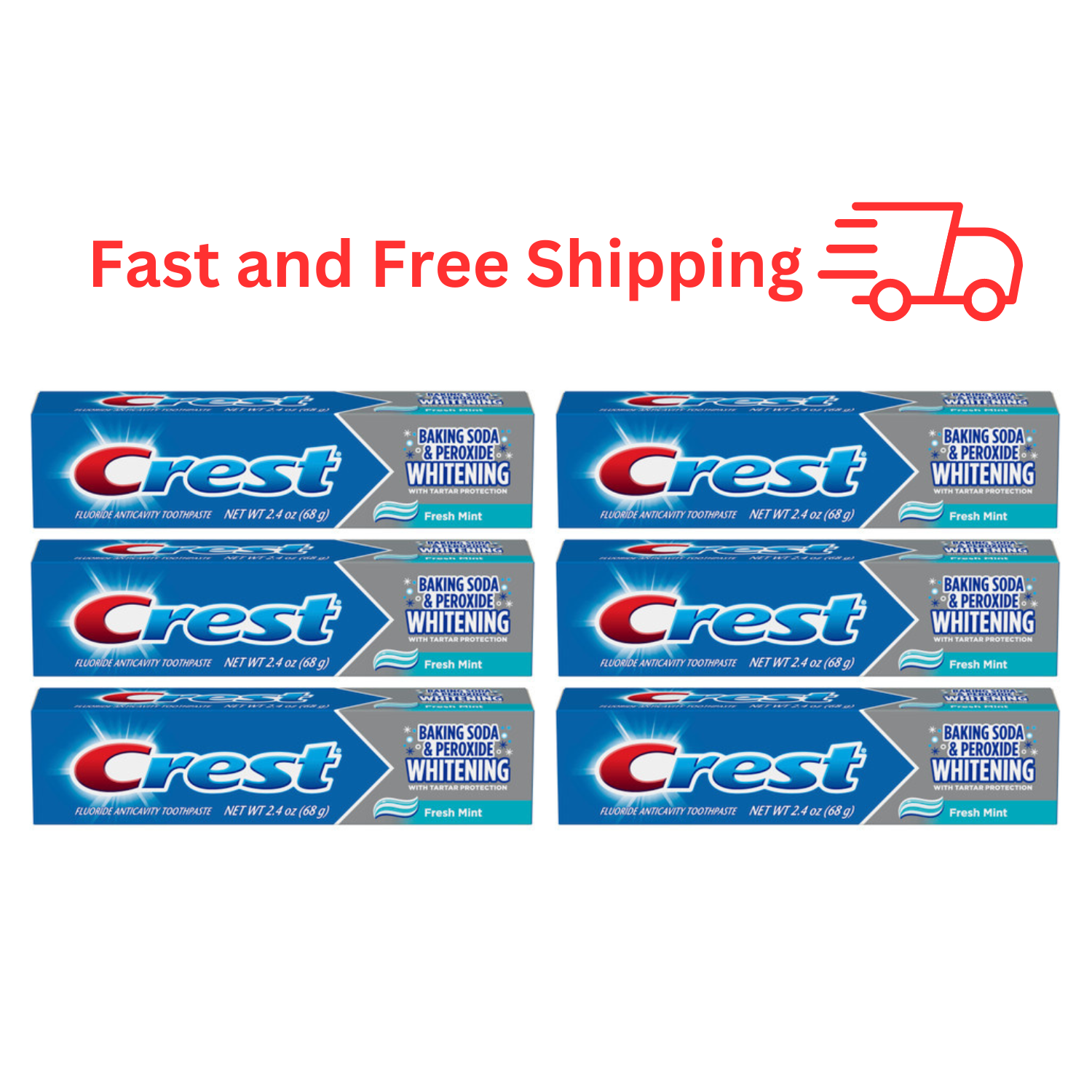 Crest Baking Soda & Peroxide Whitening Toothpaste with Tartar (6 Pack ...